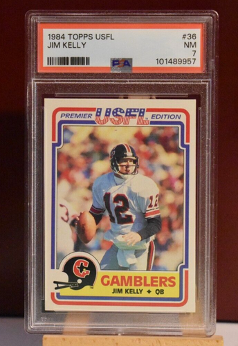 Jim Kelly USFL ROOKIE PSA GRADE 7 NM 1984 Topps USFL Football Card #36 ...
