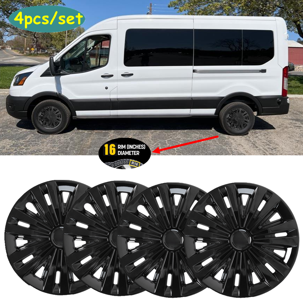 16" Set of 4 Wheel Covers Hub Caps Tire & Steel Rim For Ford Transit ...