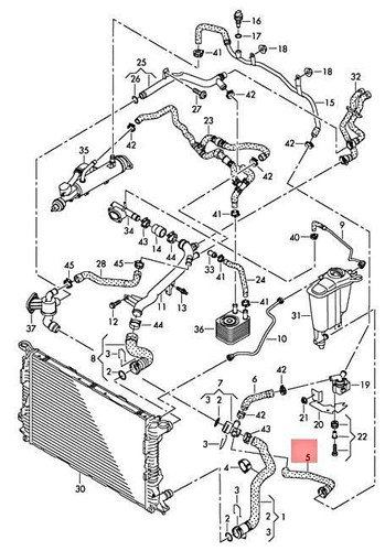 Genuine AUDI Q5 8RB Coolant Hose With Quick Release Coupling 8R0121109G ...