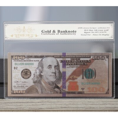 100mg .999 Silver 2009 $100 Dollar Bill Federal Reserve Banknote with White COA | eBay