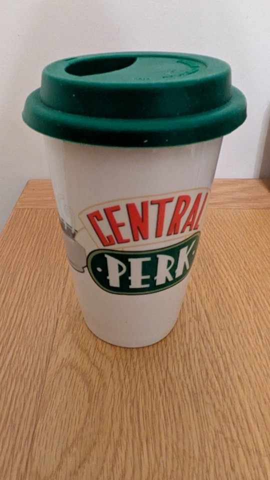 Friends Central Perk ceramic travel mug coffee tea official Warner bros ...
