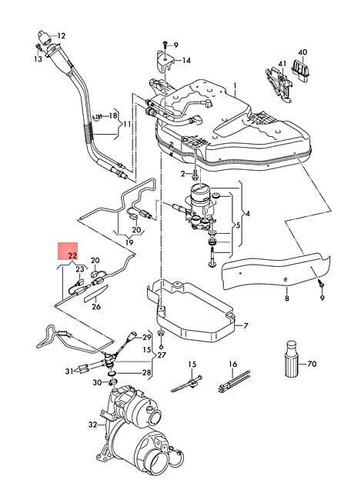VW AUDI TIGUAN Q3 5N2 8UG SUPPLY LINE FOR REDUCTION AGENT 5N0131984C NO ...