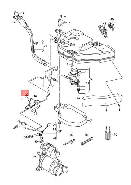 VW AUDI TIGUAN Q3 5N2 8UG SUPPLY LINE FOR REDUCTION AGENT 5N0131984C NO ...