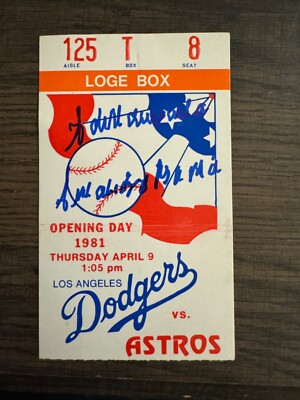 fernando valenzuela ticket / "fernando mania" begins 1981 opening day ...