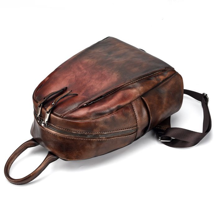 New Women's Genuine Real Cow Leather Backpack Handbag Travel Bag Coffee ...