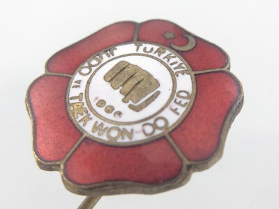 Turkey Turkiye Taekwondo Fed Lapel Enamel Pin Vintage U845 | eBay