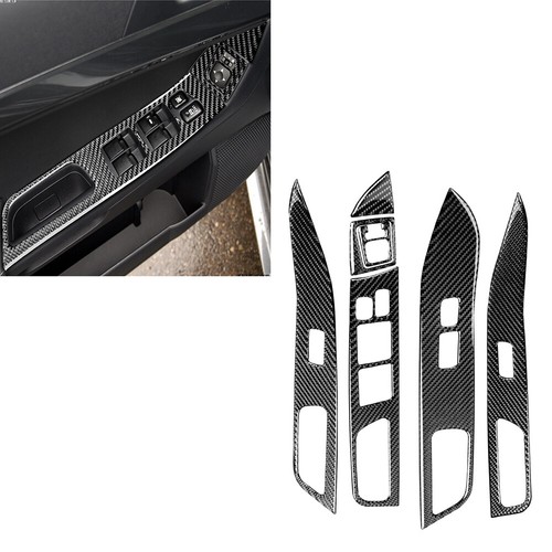 7pcs Carbon Fiber Window Switch Panel Sticker Trim For Mitsubishi ...