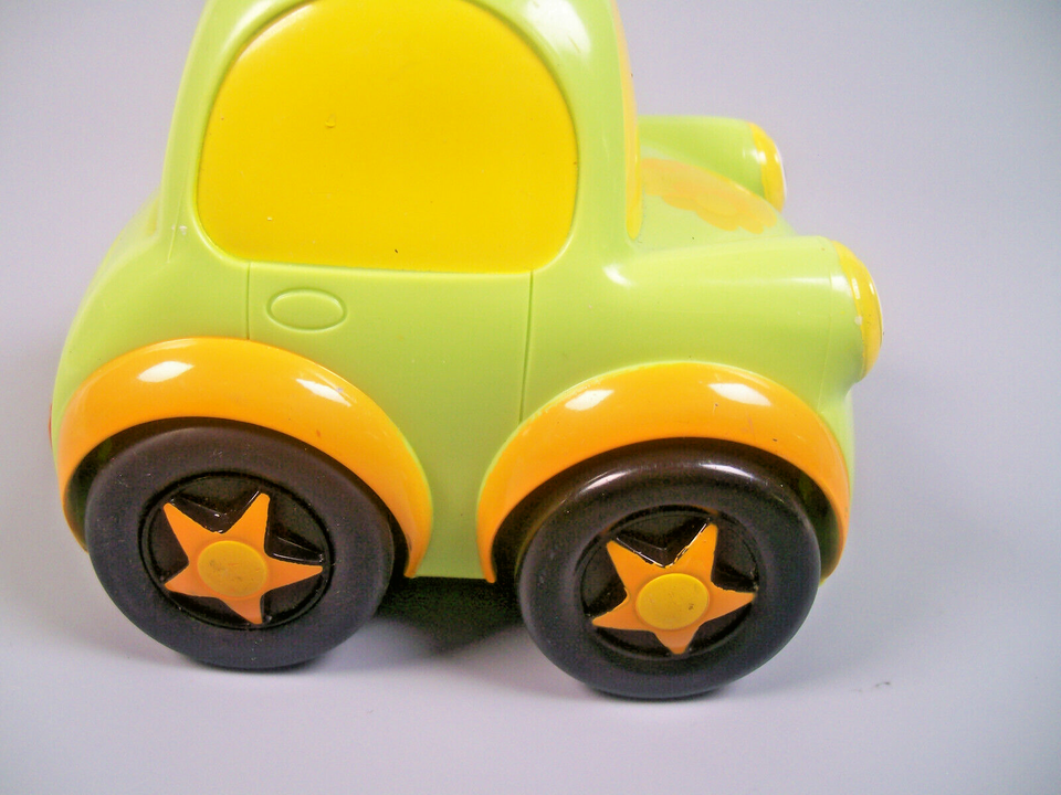 Little Tikes pull back green and yellow toy car with smiley face | eBay