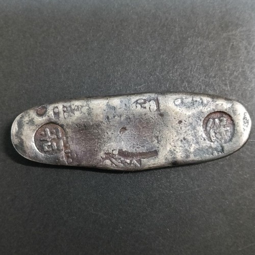 Japanese Old Coins Ting Silver Tenpo Weight Approx. 94G Total Length ...