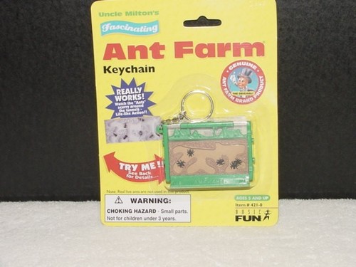 UNCLE MILTON'S FASCINATING ANT FARM KEYCHAIN - BASIC FUN #421-0 FROM ...