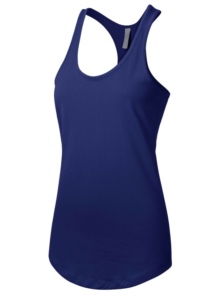 Womens Tank Top Cotton Sleeveless Tee Casual Basic Workout RACER BACK ...