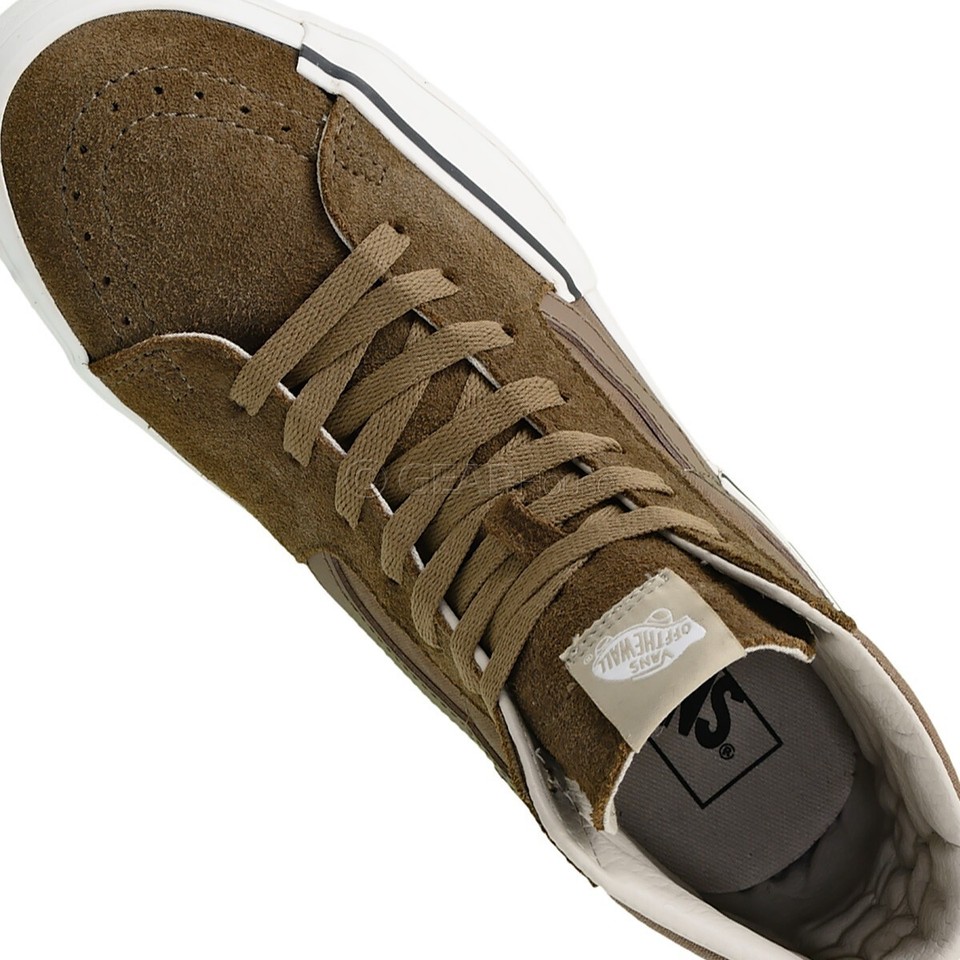 Vans Sk8-Hi Rearrange Suede Canvas High Top Skate Shoes Brown, Mens ...