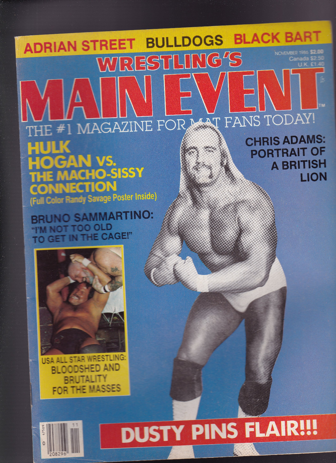Wrestling's Main Event Magazine Hulk Hogan Bruno Sammartino November ...