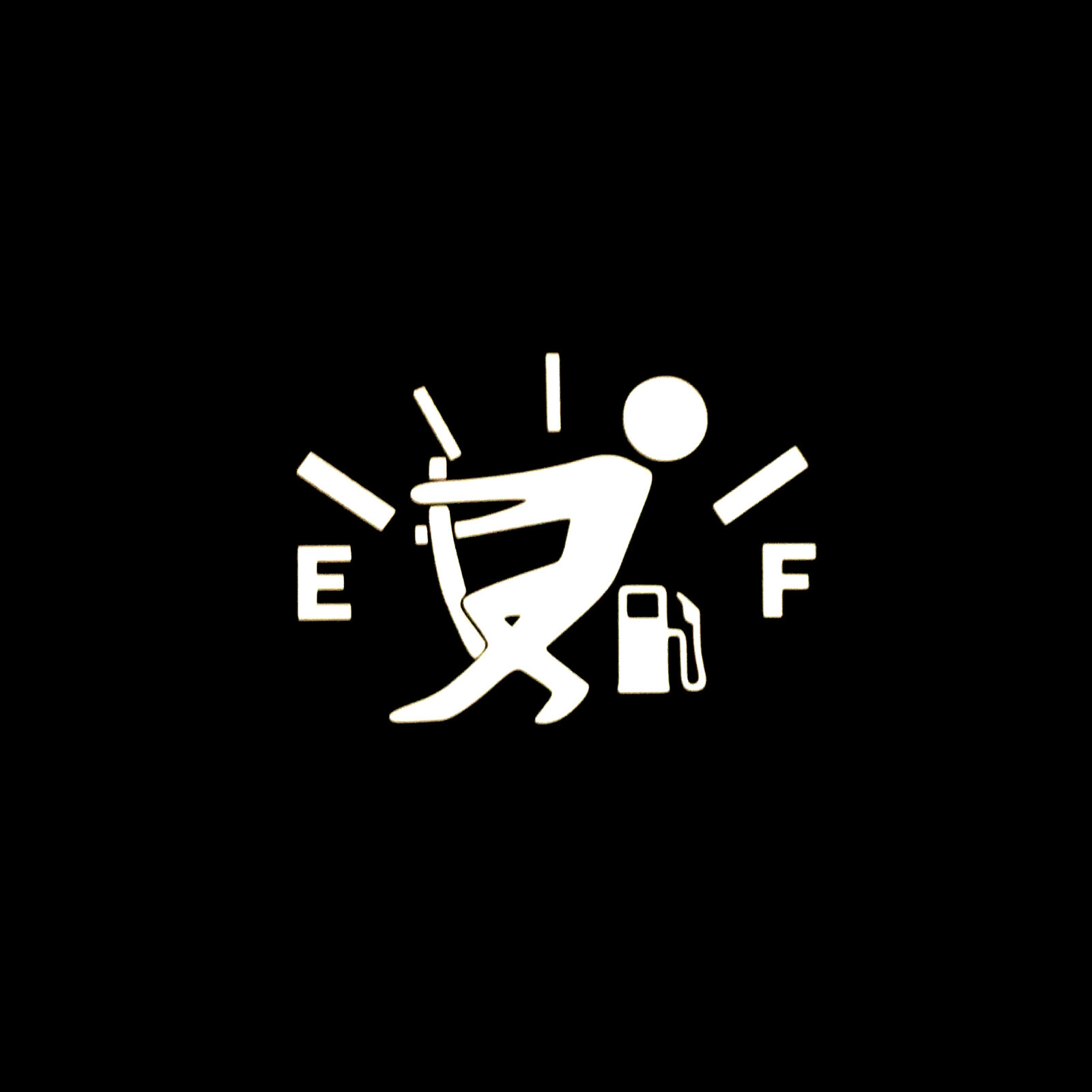 Fuel Gauge Empty Gas Stickman Funny Decal | eBay