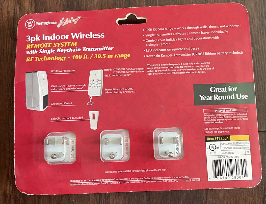 Westinghouse T28068 2 Outlet Indoor Wireless Remote Control Switch Plug ...