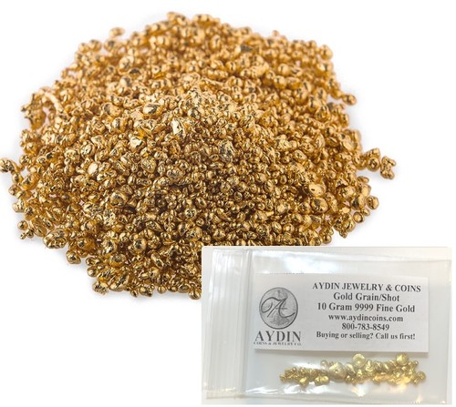 10 gram Refined Pure 24K Gold .9999+ Fine Gold Grain Shot Casting | eBay
