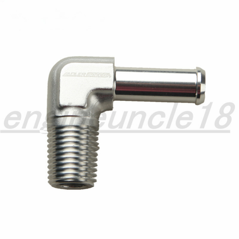 90 Degree 1/8" 1/4'' NPT To 1/4" 3/16" 3/8" Male Barb Oil Hose Adapter ...