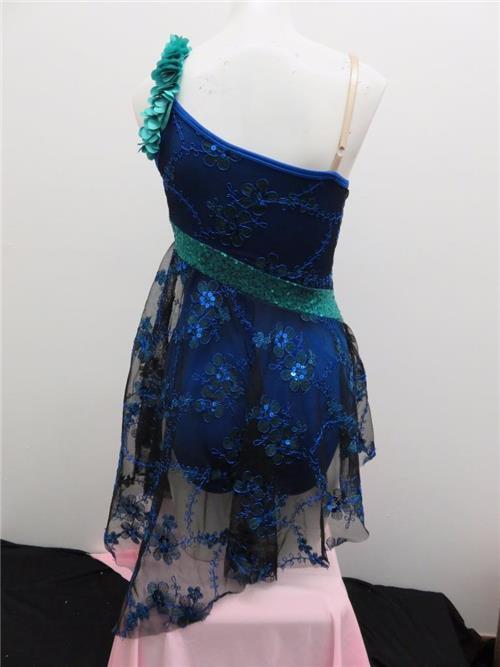 Dance Costume Medium Adult Blue Curtain Call E676 Lyrical Sequin | eBay