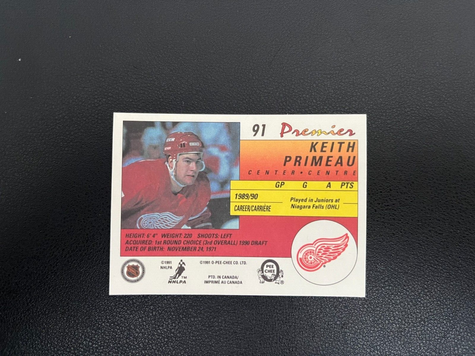 1990-91 O-Pee-Chee Premier Keith Primeau Rookie Card RC Detroit Red ...