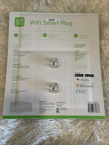 WeMo F7C063 WiFi Smart Plug with Alexa, Google Assistant and Apple ...