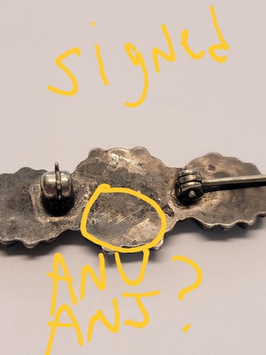 Vintage ZUNI Sterling & Turquoise Pin Brooch Needlepoint Signed | eBay