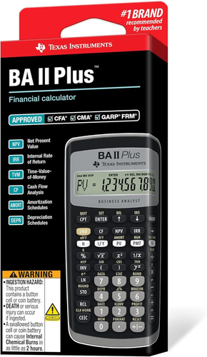 Texas Instruments BA II Plus Financial Calculator, Black Medium Medium ...
