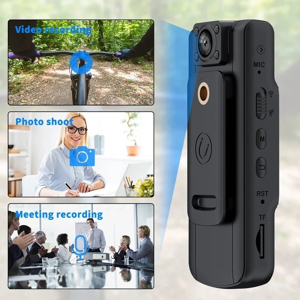 20 Hour 1080P Camcorder Mini Police Body Camera HD 180° Video DVR IR ...