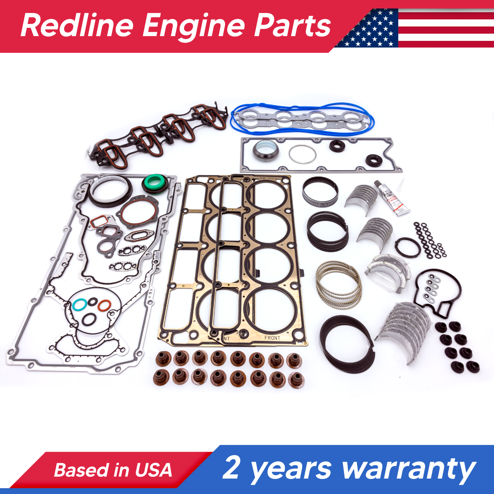 Engine Re-Ring Kit Fit 02-14 GM Chevy 4.8 5.3 LS2 LS3 L6 V8 OHV VIN P T ...