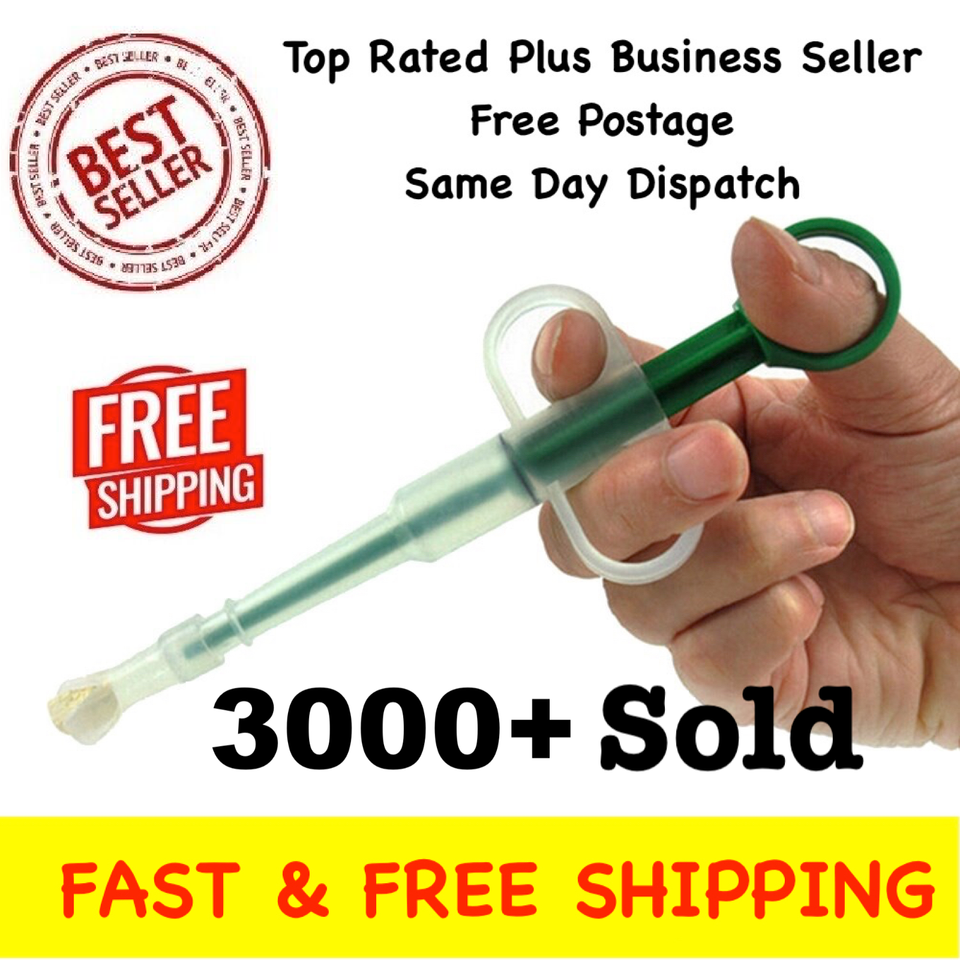 Pet Pill Popper Giver Gun Cat Dog Tablet Capsule Piller Dispenser ...