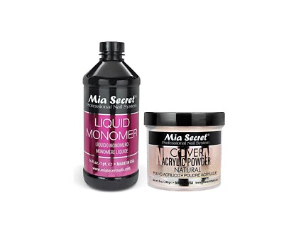 Mia Secret - Liquid Monomer 16oz with Acrylic Powder in Cover Natural ...
