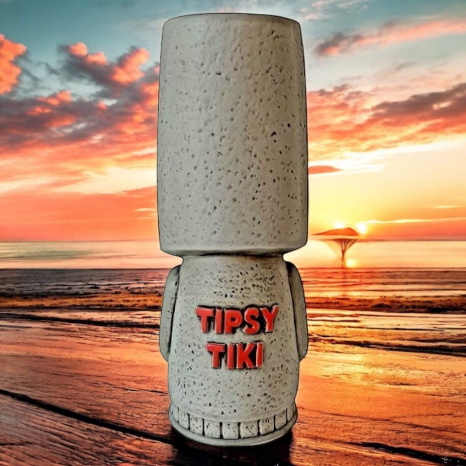 Tipsy Tiki w/Tiki Bob Mug w/All 4 Don Beach Swizzles 7.5" Tiki Farm ...