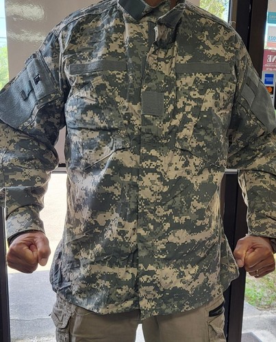 Military Jacket Army Combat Full Zipper Digital Camo UCP Coat Large ...