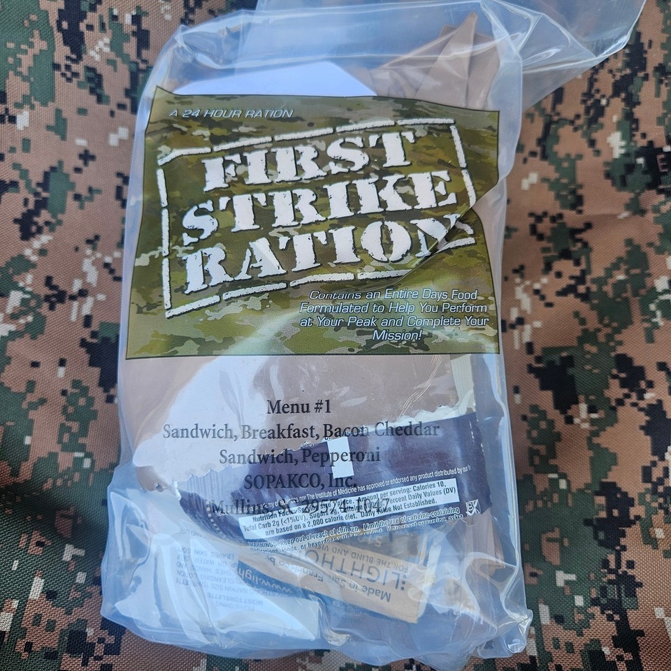 First Strike Ration (24 hour MRE) FSR - Insp 2026 - Individual Menu | eBay