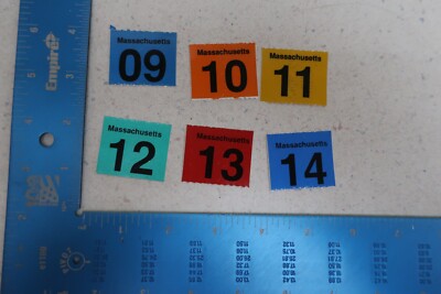 2009 2010 2011 2012 2013 2014 MASSACHUSETTS LICENSE PLATE STICKER ...