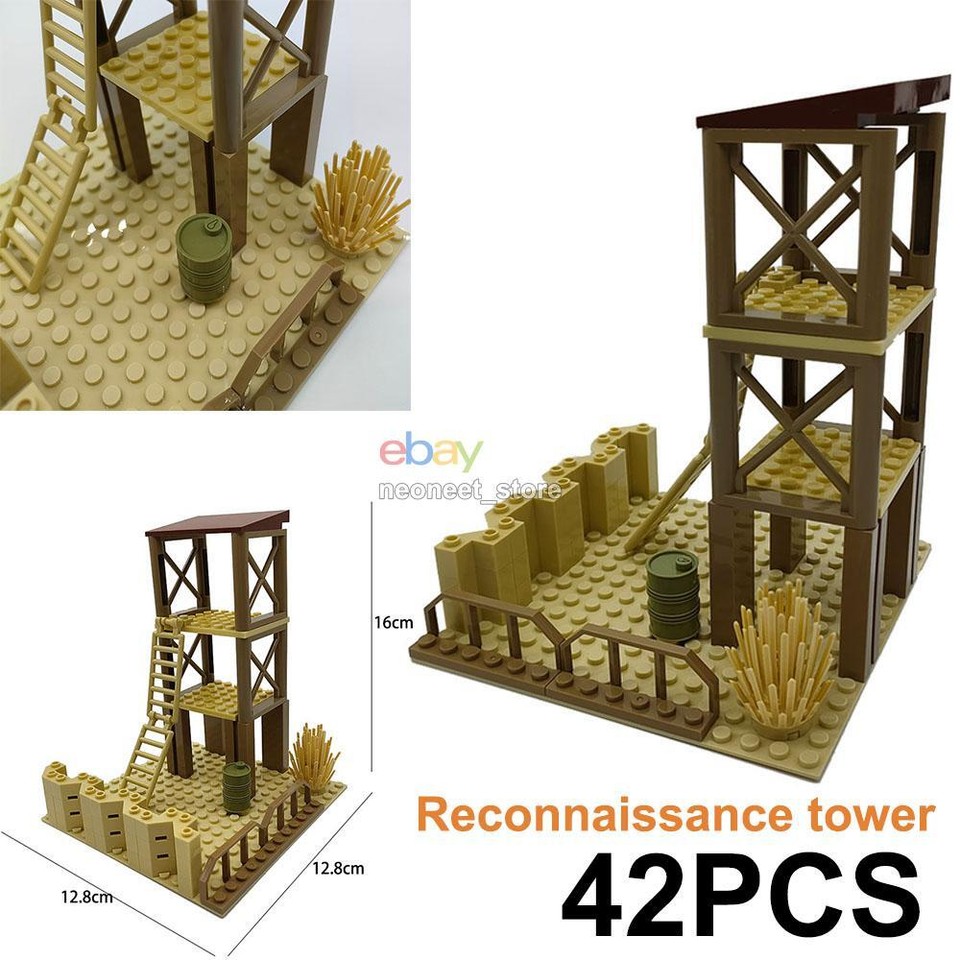 MOC Military WWII Army Fortress Baseplate Building Blocks Bricks ...