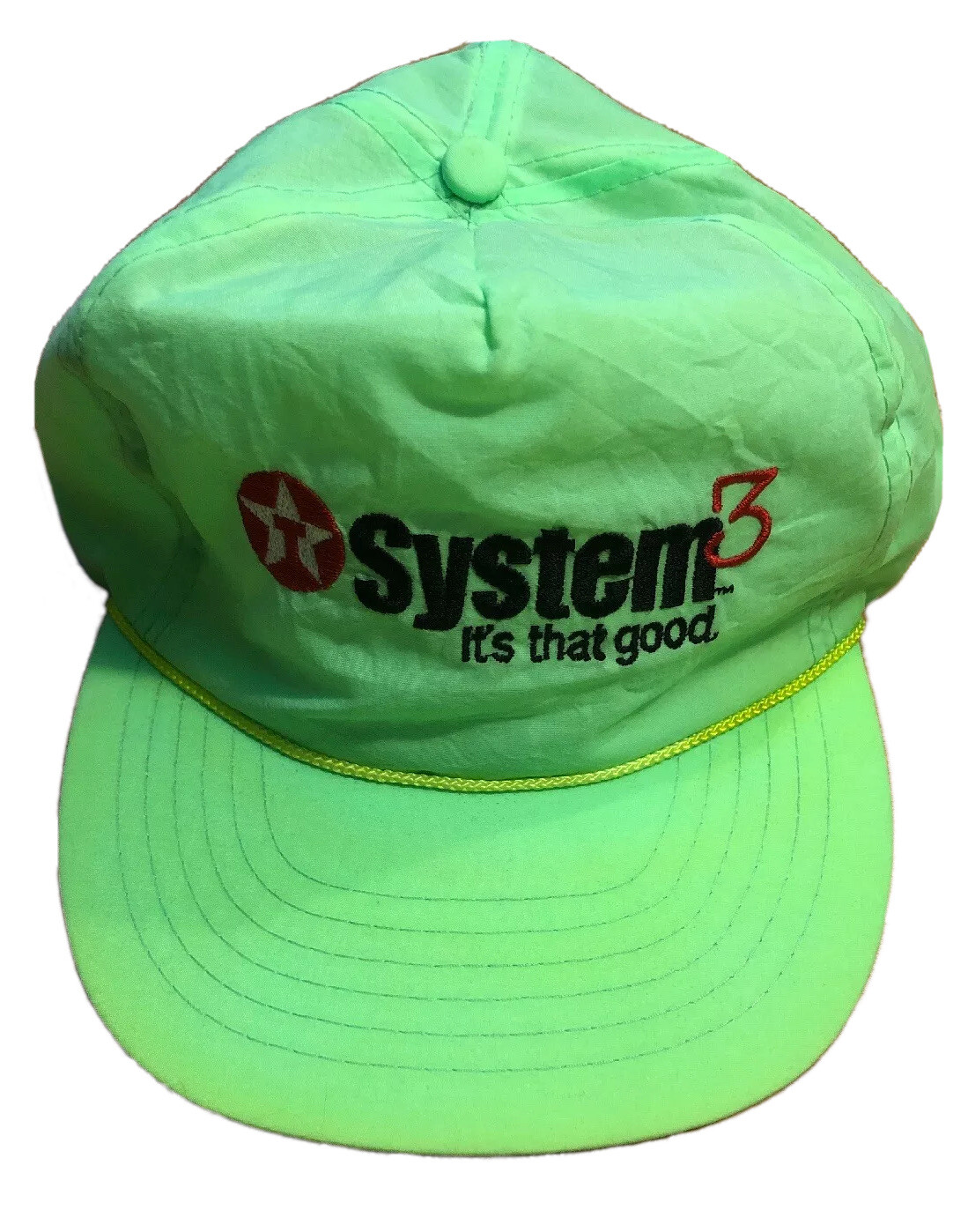 Texaco Systems 3 Vintage Neon Green Cap Snapback Hat It’s that Good | eBay