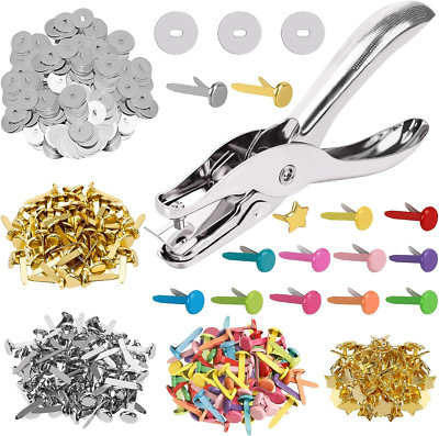 200 Pieces Paper Fasteners Brads, Multi Color Mini Brads round ...