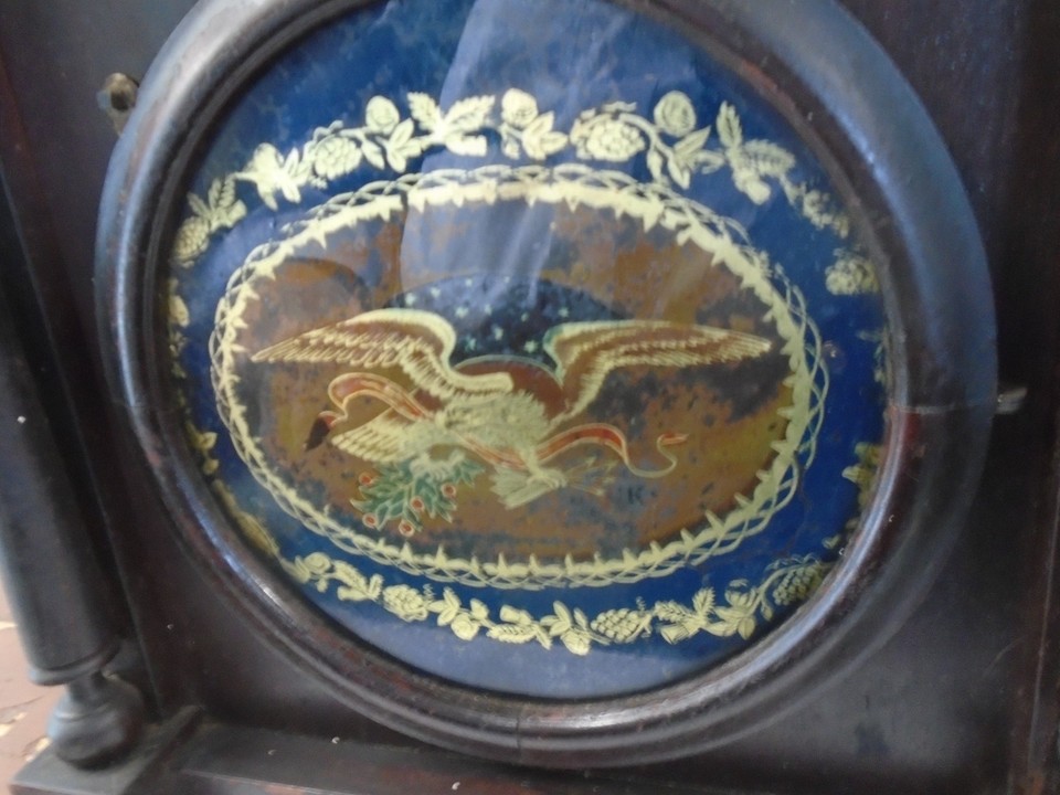 N. L. Brewster, Bristol, Conn., Ives tin plate movement shelf clock ...