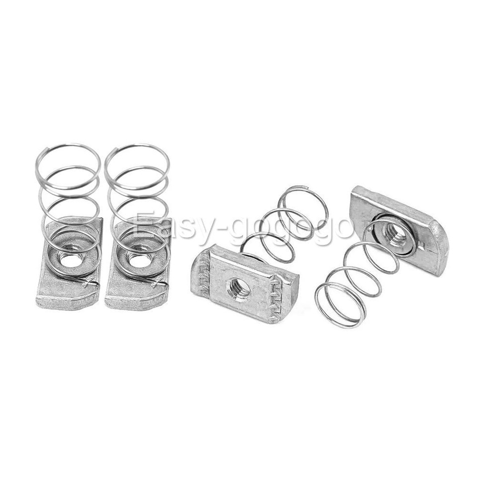 24Pcs M8 x 6mm Unistrut Type Zinc Plated Long Spring Channel Nuts D ...