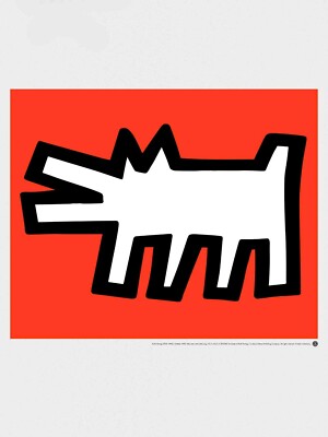 Keith Haring - Plakat - Icon red dog, 1990, 80 x 60 cm | eBay.de