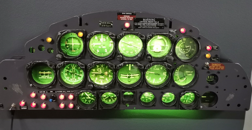Handmade 1:1 Scale T33 Aircraft Instrument Panel - RGB Illuminated ...