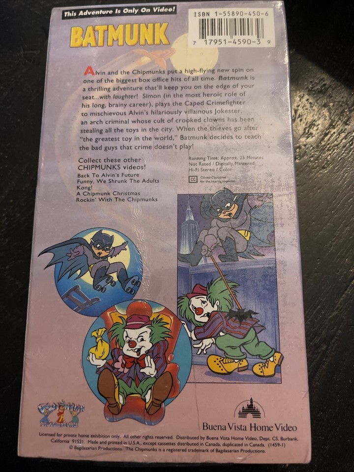 Alvin and the Chipmunks Go to the Movies - Batmunk (VHS, 1992 ...