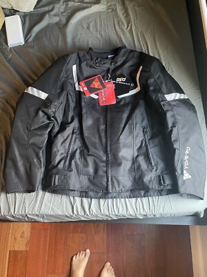 NWT YORRO Motocross MOTORCYCLE Armor JACKET Reflective BLACK/GRAY Liner ...