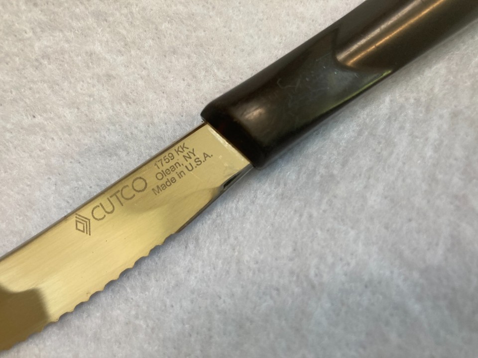 Set of 4 CUTCO 1759 Table Steak Knives Classic Brown Handle | eBay