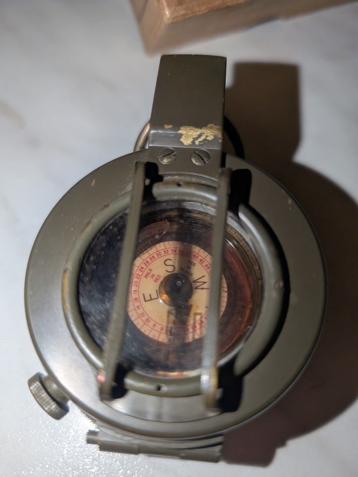 WW2 British Army Prismatic Compass Canadian Kodak Company Dated 1943 ...
