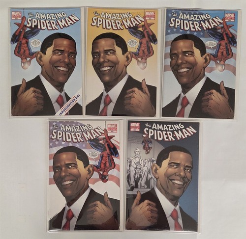 AMAZING SPIDER-MAN #583 Warehouse Find Lot of (5) Comics ALL OBAMA ...