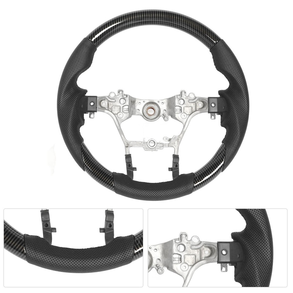 ⁺Carbon Fiber Hydro Dip Steering Wheel Perforated Leather 3 Section ...