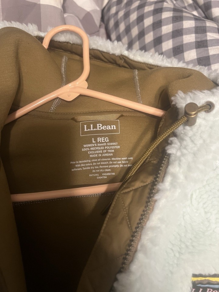 LL Bean Mountain Pile Fleece Coat Women’s In Color Mint Brown Lining ...