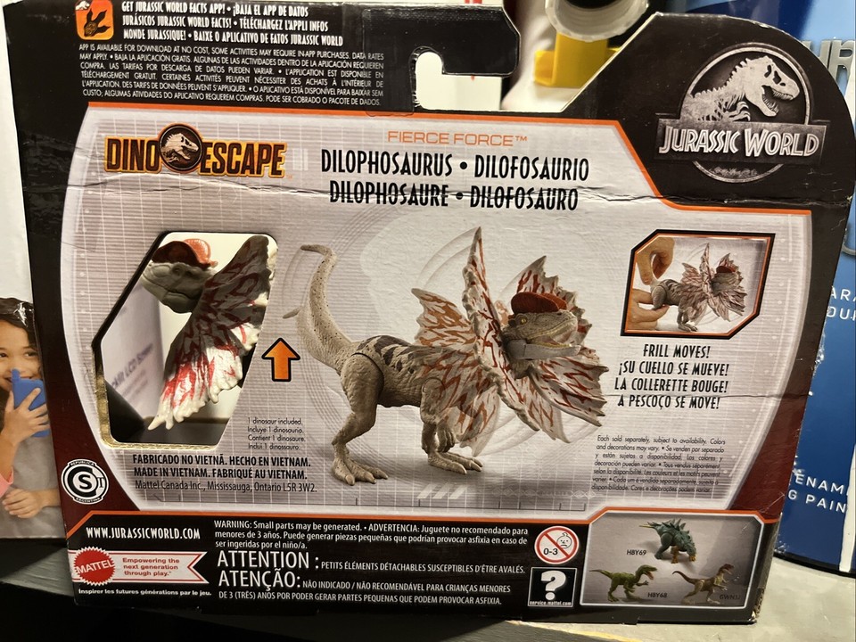 Mattel 2021 Jurassic Park Dino Escape DILOPHOSAURUS Fierce Force Figure ...