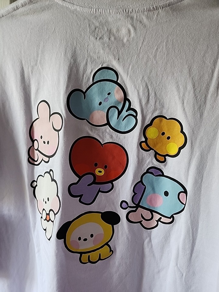 NEW BT21 Line Friends White T-Shirt Size: M Minini Official BTS Merch ...